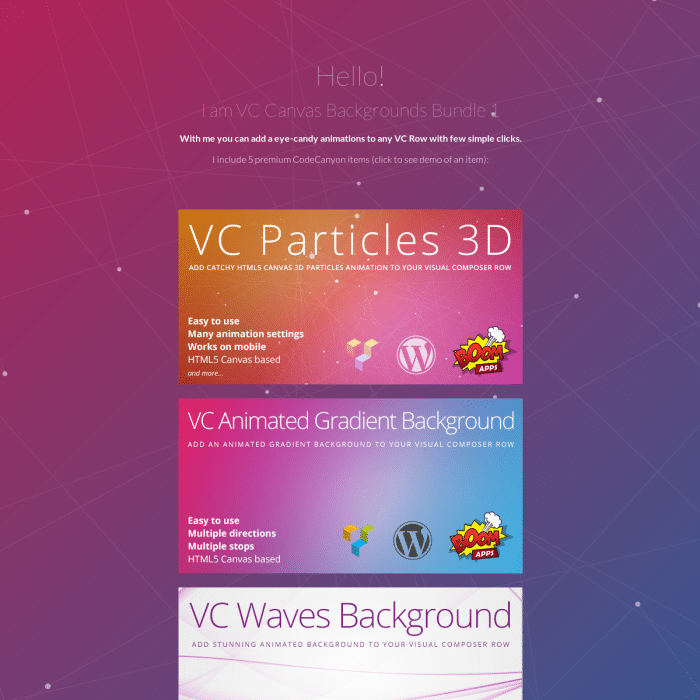 Visual Composer Canvas Backgrounds Bundle v1.0 | GPL Vault