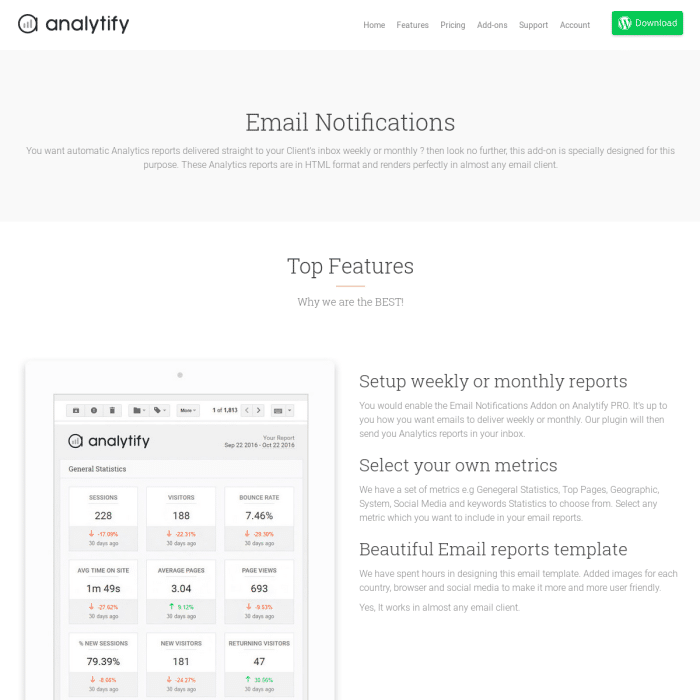 Analytify Pro Email Notifications Extension v1.3.1 | GPL Vault