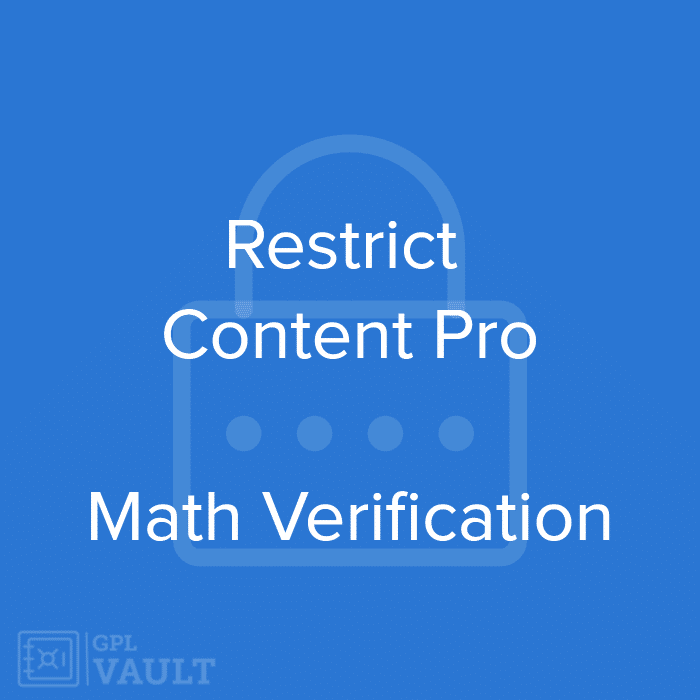 Restrict Content Pro - Math Verification v1.0.5 | GPL Vault