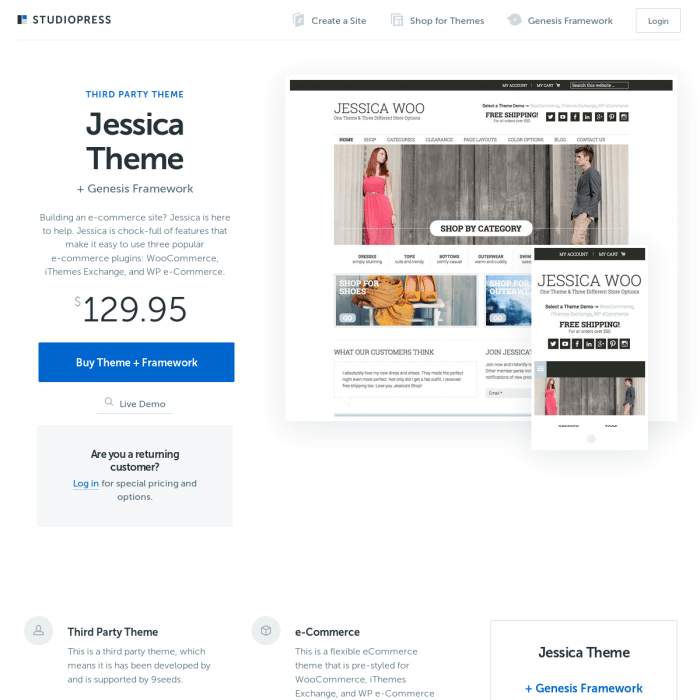 StudioPress Jessica Genesis WordPress Theme v1.8.4 | GPL Vault